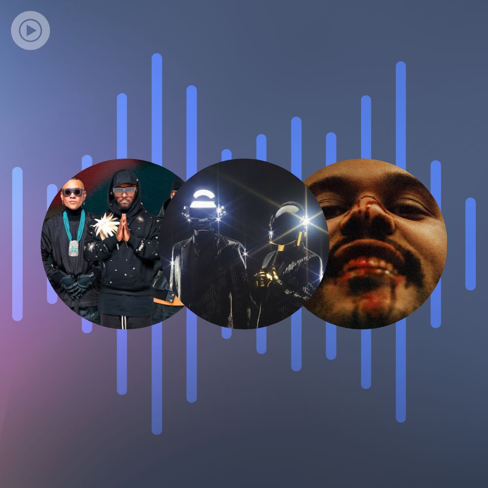 Daft Punk, Black Eyed Peas, The Weeknd, Owl City, Flo Rida, Maroon 5 ...